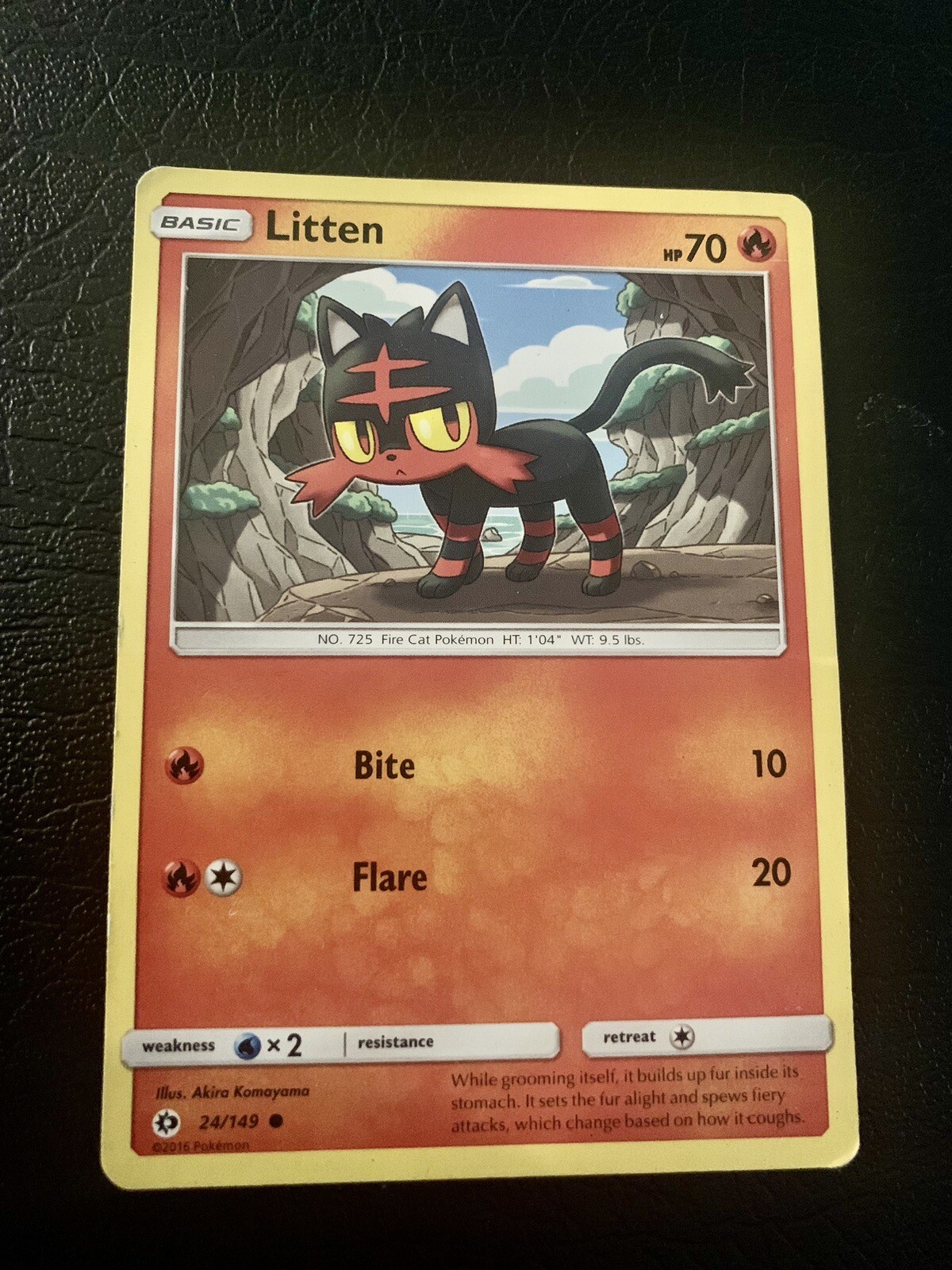 Pokémon TCG Litten Sun & Moon Base Set 24/149 Regular Common | eBay