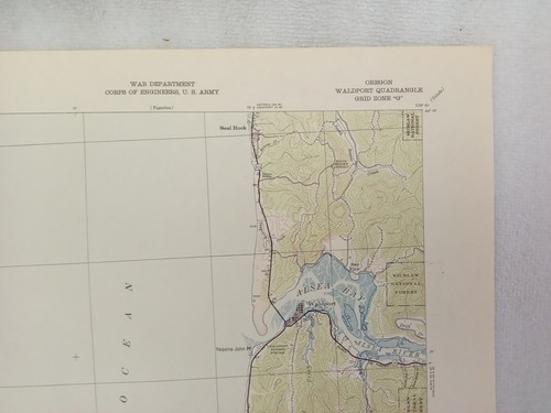 WW2 ARMY WAR DEPARTMENT WALPORT OREGON GEOLOGICAL SURVEY TOPO MAP ...
