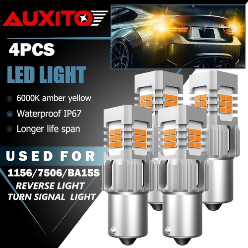 AUXITO 4x1156 7506 Amber 24SMD LED Rear Turn Signal Light Bulb Error ...