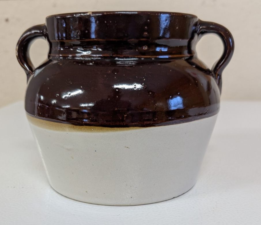 RED WING Stoneware Advertising Bean Pot Syverson ORMSBY MINNESOTA Farm ...