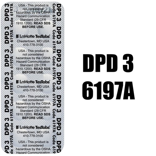 LaMotte DPD 3 Total Chlorine TesTabs 50/PK, Exp 4/2025, 6197A DPD3 #3 ...