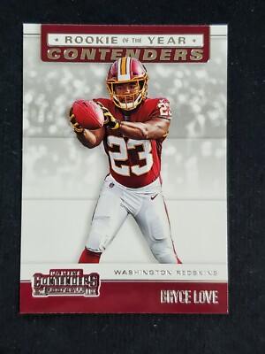 2019 Contenders Rookie of the Year #14 Bryce Love Washington Redskins ...