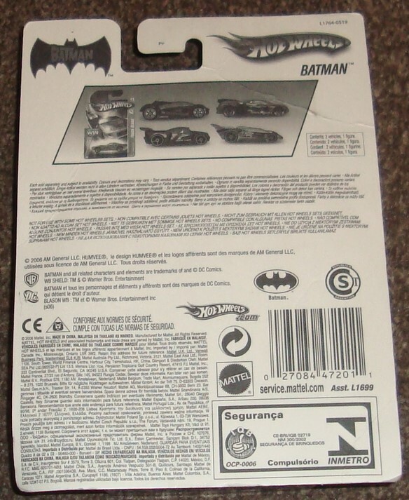 BATMAN DC - BATMOBILE & RIDDLER CAR - WITH BATMAN -UNOPENED ON CARD-HOT ...