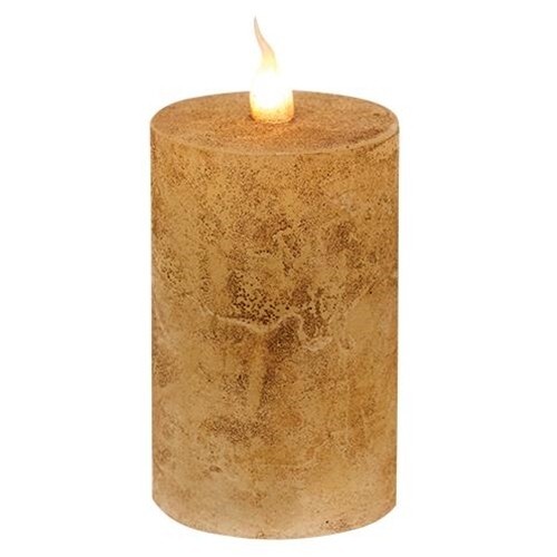 NEW Primitive TIMER PILLAR RUSTIC Grungy TAN Candle 3" H x 2" D ...