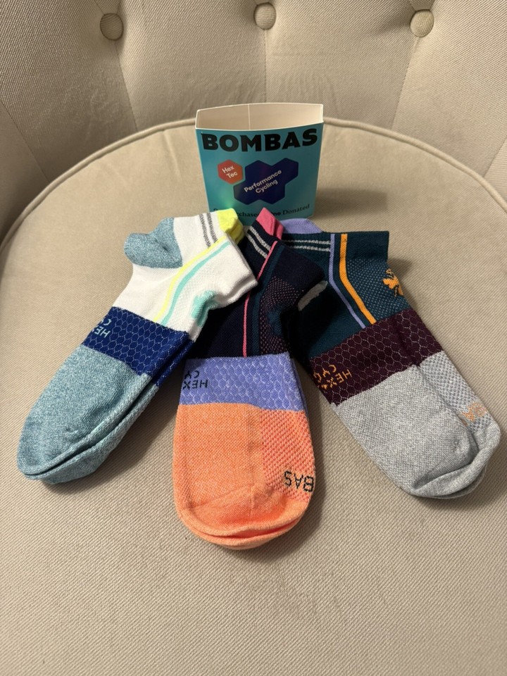 BOMBAS Hex Tec Performance Cycling Midweight Ankle Socks Size L/3Pairs ...