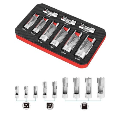 Diesel Injector Fuel Line Socket Wrench Set 9 Piece Set for Easy Repair ...