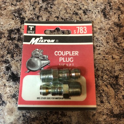 NOS Milton S783 1/4" Male NPT T-Style Plug, 2 In A Pack Free Shipping ...