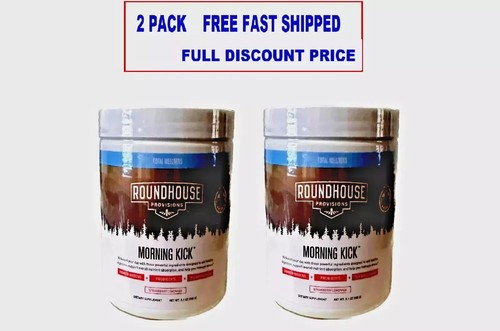 SET OF 2. 9.1oz ROUNDHOUSE PROVISION Morning Kick, Greens Powder ...