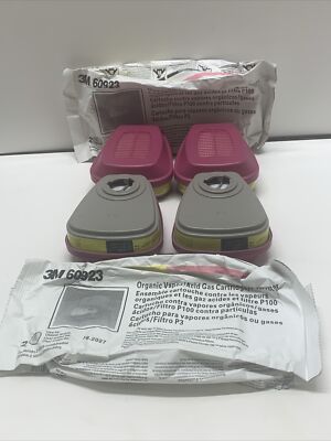 2x Sets 3M 60923 Organic Vapor Acid Gas P1OO Replacement Respirator ...