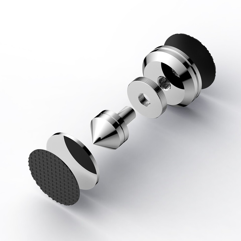 4Pcs Adjustable Stainless Steel HIFI Speaker Turntable Isolation Stand ...