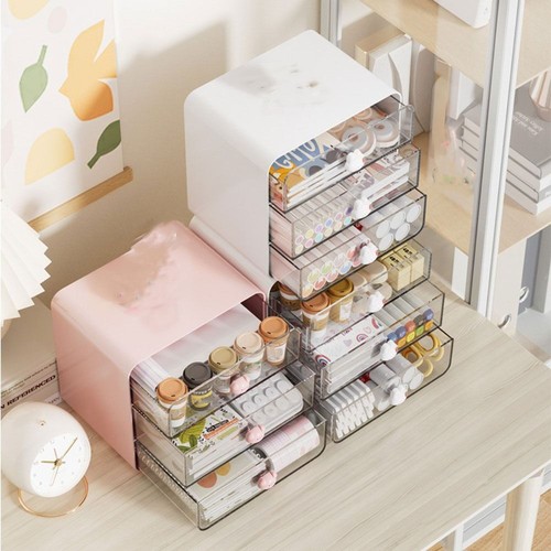 Drawer Type Multi-grid Stationery Storage Box Cute Drawer Storage Rack ...