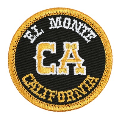El Monte California Embroidered Patch Black/Yellow Gold Iron-On Sew-On ...