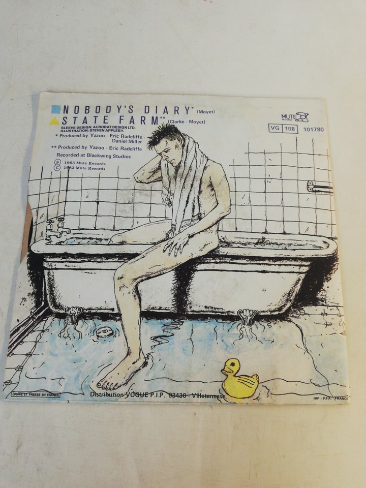 N1592 Vinyl 45 RPM Yazoo State Farm Nobody's Diary 1983 Mute Records | eBay