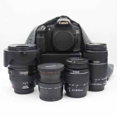 Canon EOS 60D Camera (body, lenses, batteries/battery pack, memory card ...