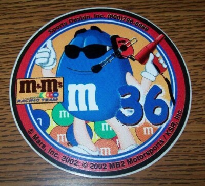 M&M'S RACING #36 2002 3 INCH ROUND DECAL STICKER BRAND NEW!!!! | eBay