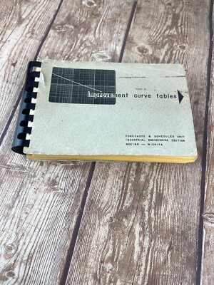 The Boeing Company Aircraft improvement Curve Tables Manual -Vintage | eBay