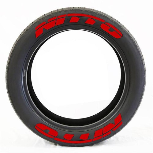 9Pcs Red Decals NITTO Permanent Tire Lettering Stickers Rubber 1.38" 15 ...
