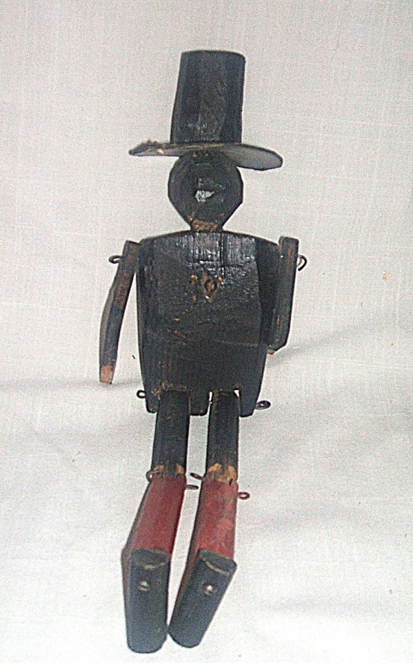 Antique Folk Art "DANCING MAN" Jointed Figure Southern Carving c1920s ...