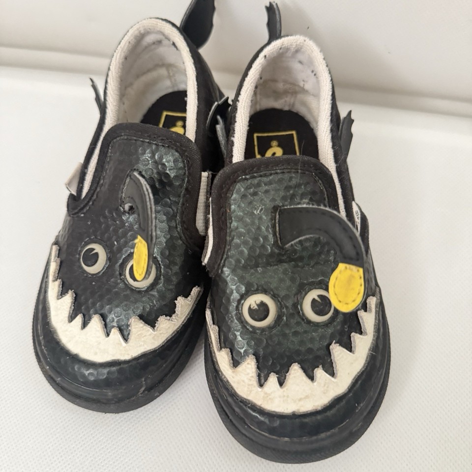 Vans Toddler Slip-On V Angler Fish Shoe Skater Kid Glows In The Dark 7 ...