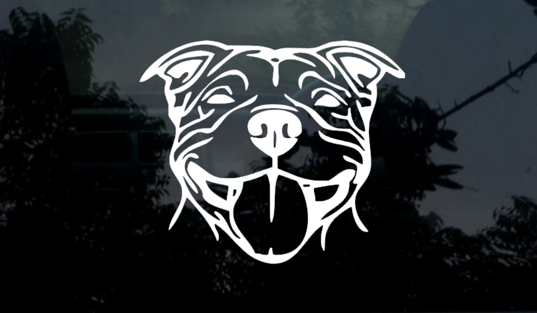 Staffy Head Sticker Staffordshire Bull Terrier Vinyl Car Decal Large ...