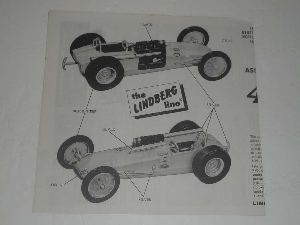 1959 LINDBERG 4 BANGER DRAGSTER Model Kit 620-69 Assembly Instructions ...