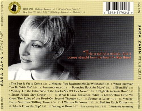 SARA ZAHN - WITCH CRAFT: THE SONGS OF CAROLYN LEIGH NEW CD 632433170229 ...