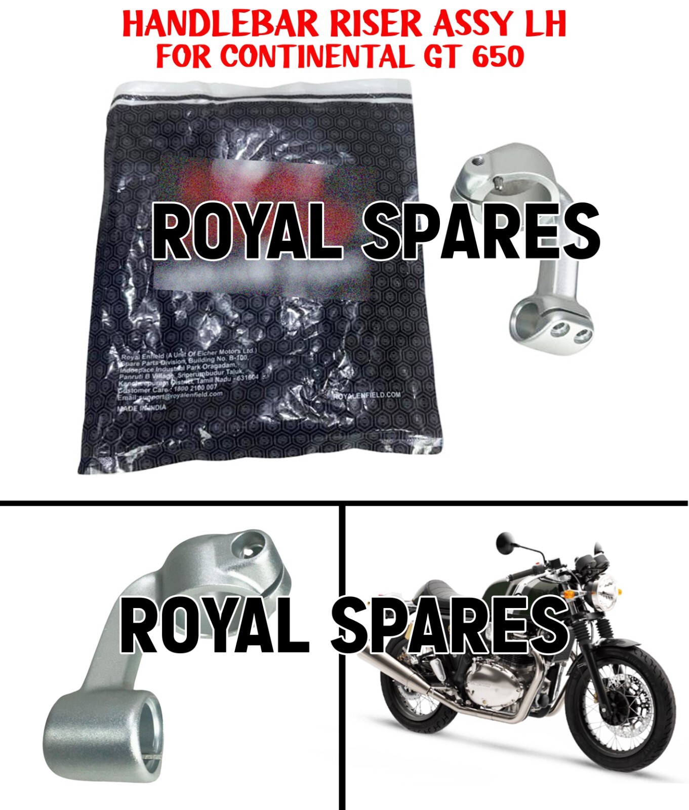 "HANDLEBAR RISER ASSY, LH" Fit For Royal Enfield Continental GT 650 | eBay
