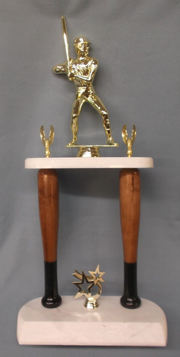 giant championship BASEBALL wooden bats 2 post trophy male home run ...