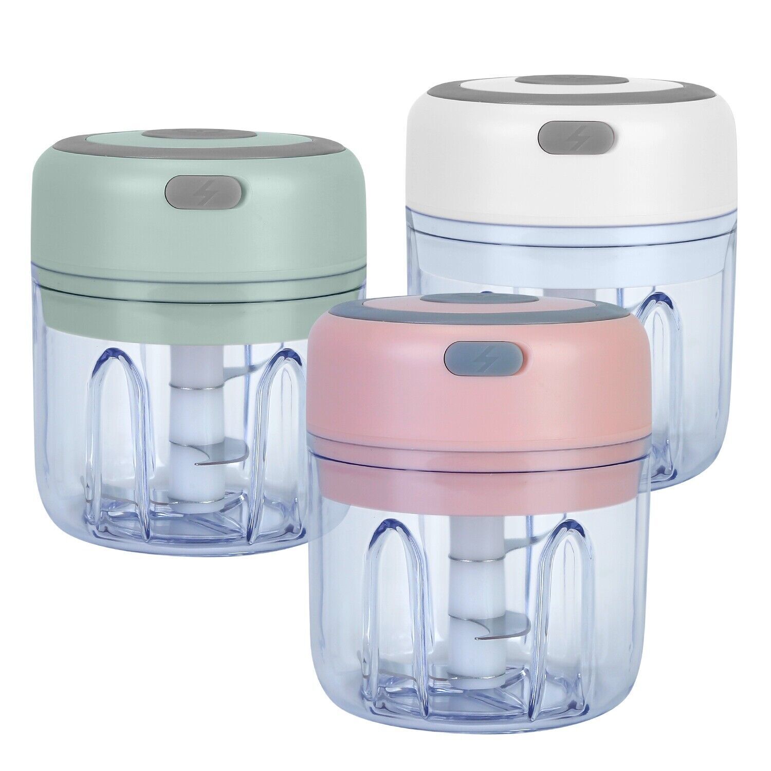 250ML Electric Garlic Press Chopper Chili Onion Fruits Meat Mincer Mini ...