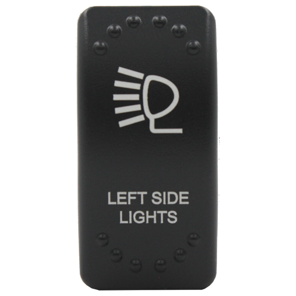 Left Side Lights LASER ETCHED Rocker Switch - Green LED 12v 24v Toggle ...