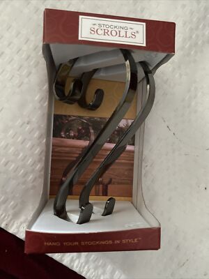 Haute Decore Mantle Stocking Scrolls - Hangers - Set of Two - Bronze ...