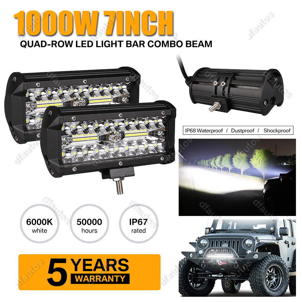 2X LED Work Light Bar Flood Spot Lights Driving Lamp Offroad Car Truck ...