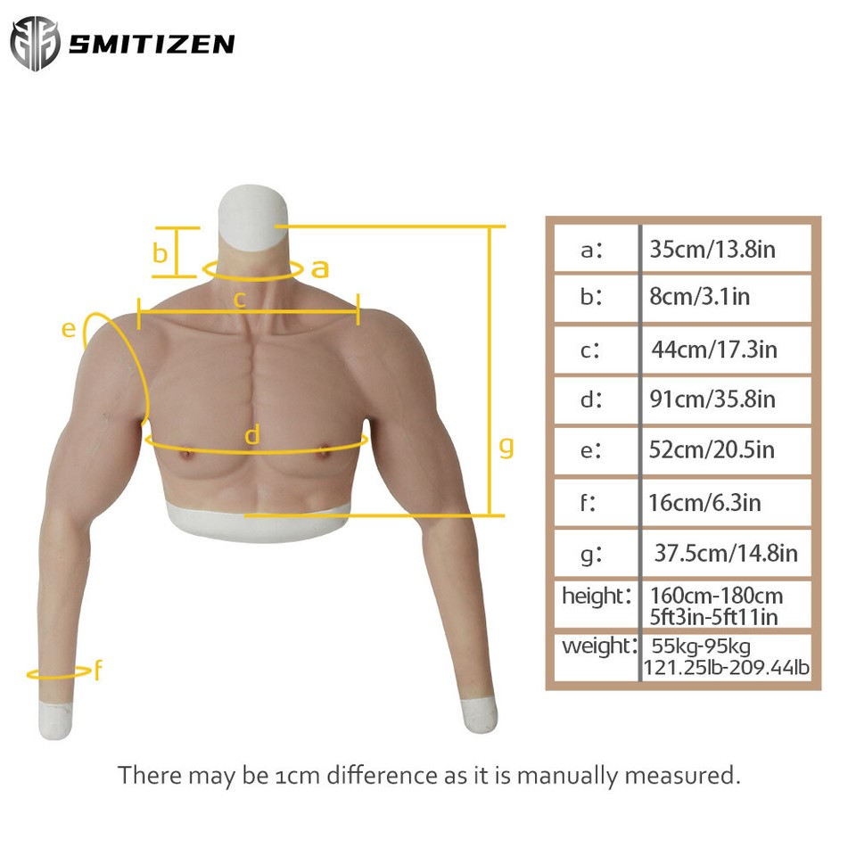 Smitizen Cosplay Costume Silicone Short Muscle Body Suit Fake Muscle ...