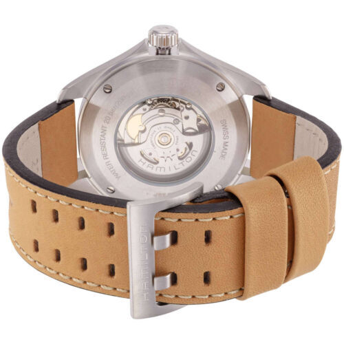 Hamilton Men's Watch Khaki Aviation Silver Tone Case Brown Strap ...