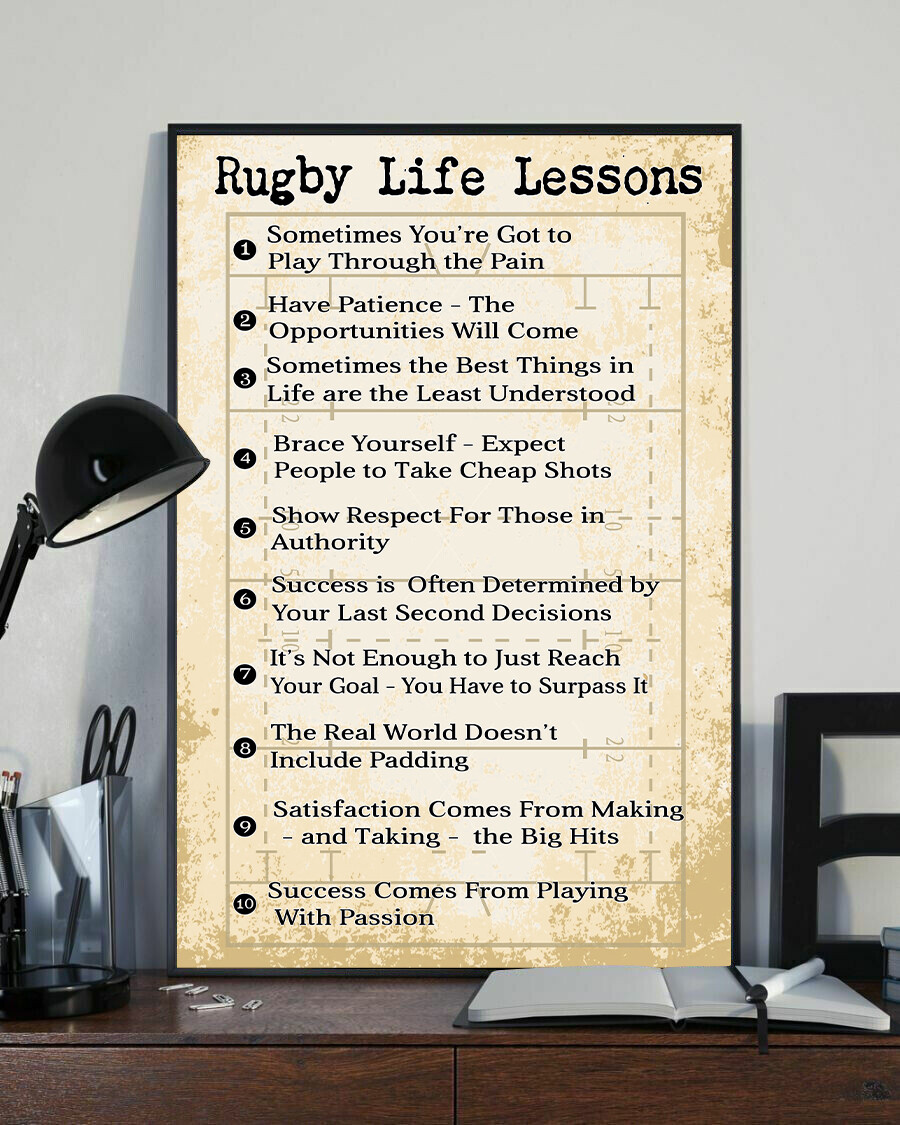 Rugby Life Lessons Home Decor Wall Art Poster | eBay