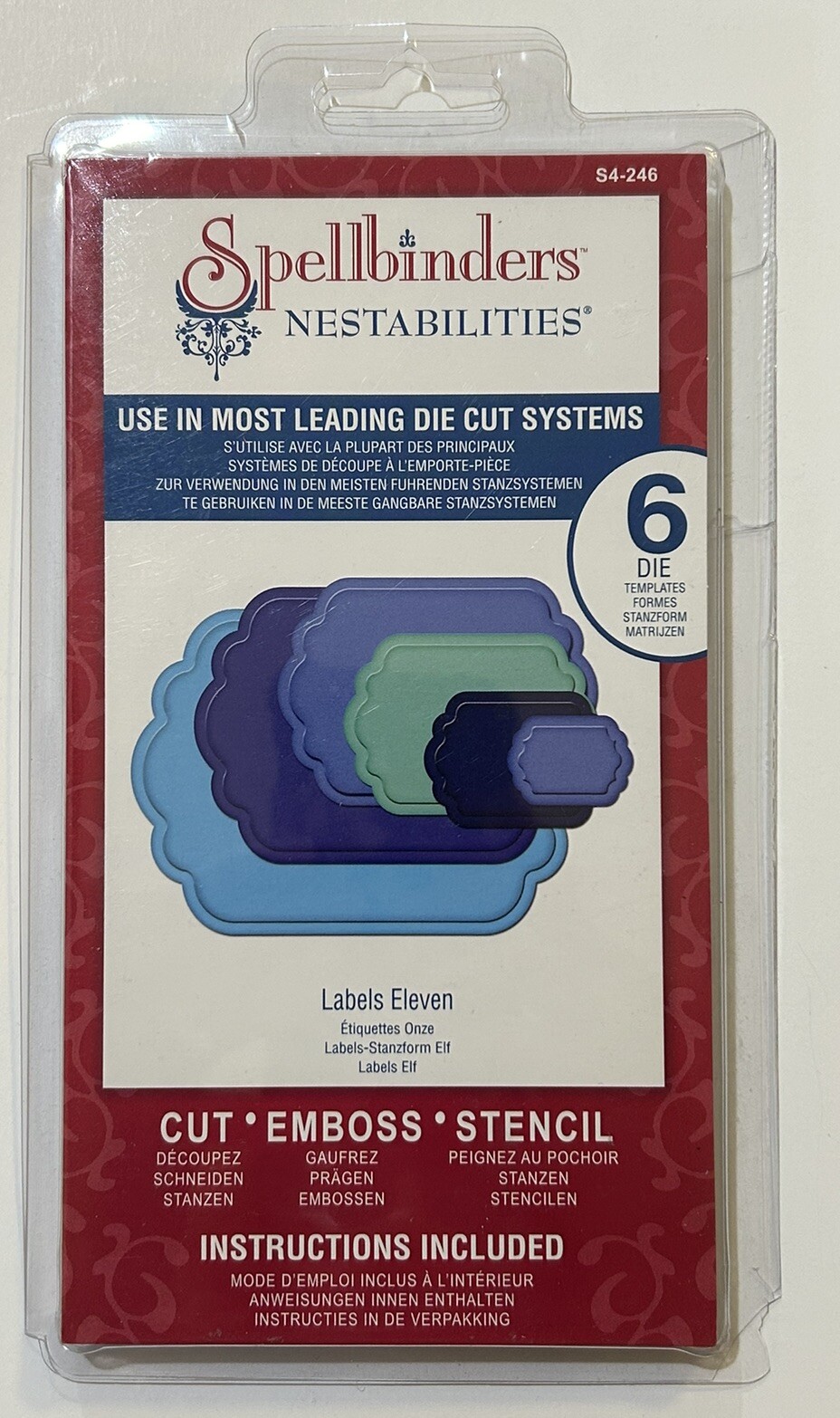 NEW Spellbinders Nestabilities LABELS ELEVEN Die Templates SET OF 6 #S ...