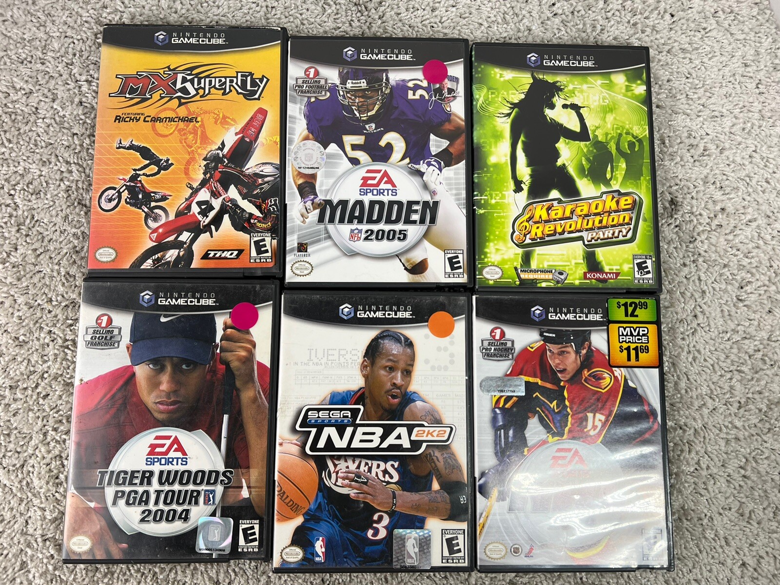 Lot of 6 Nintendo Gamecube Games - Madden NBA 2k2 Tiger Woods MX ...