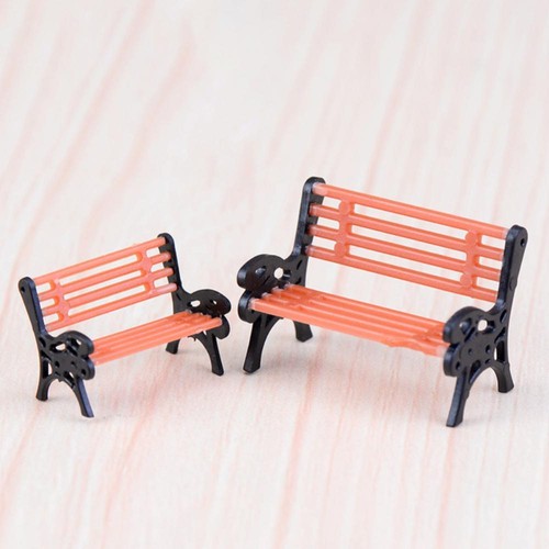 1Pcs Model Park Bench Mini Garden Ornament Miniature Park Bench Craft ...