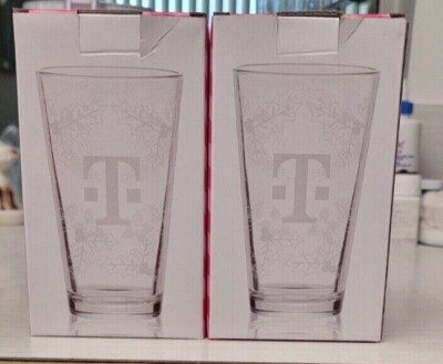 New Two (2) T-Mobile Tuesdays Pint Decorative Christmas Holiday Glasses ...