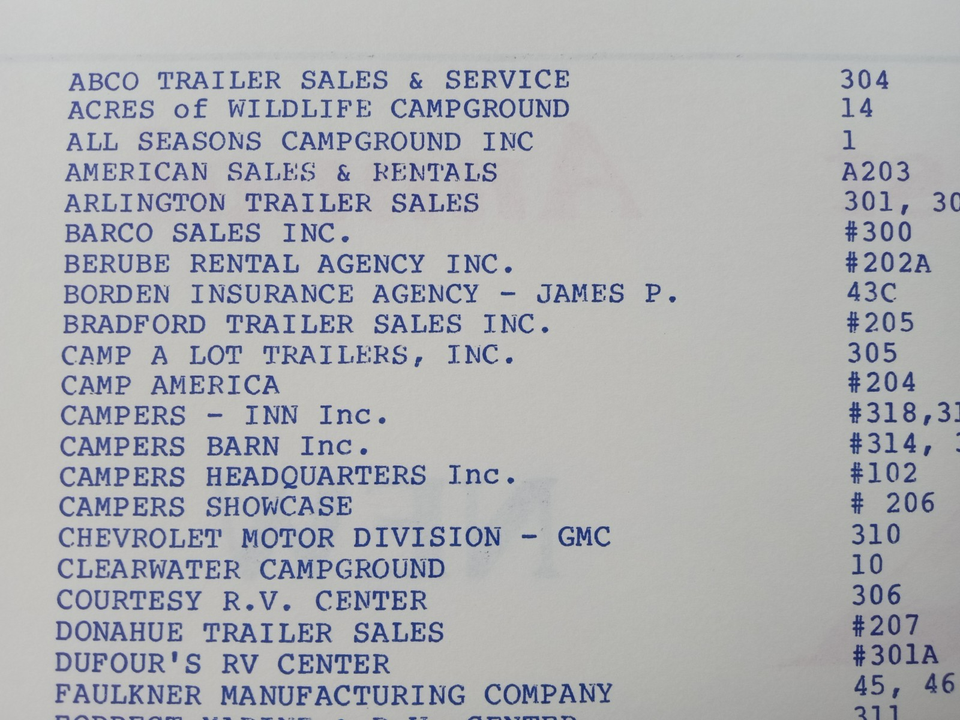 1987 New England Camping & RV Show Boston MA Official Program 21st ...