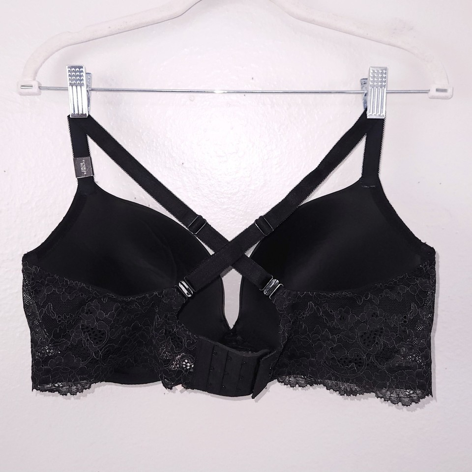 Victoria's Secret Dream Angels Push Up Bra 38D Black Lace Convertible ...