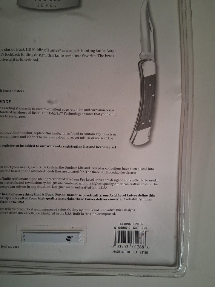 Vintage Buck 110 Folding Hunter Knife Blister Pack Set NOS Still Sealed ...