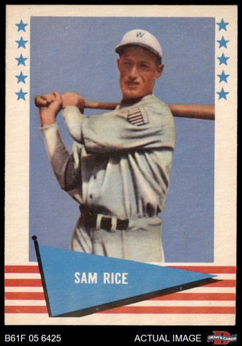 1961 Fleer #70 Sam Rice Senators HOF 6.5 - EX/MT+ | eBay