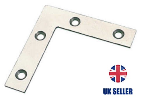Steel Mending Plates Flat Corner Fixing Joining Brackets Zinc Plated ...