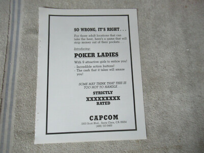 Original ad 11- 8.5'' poker ladies capcom ARCADE GAME FLYER | eBay