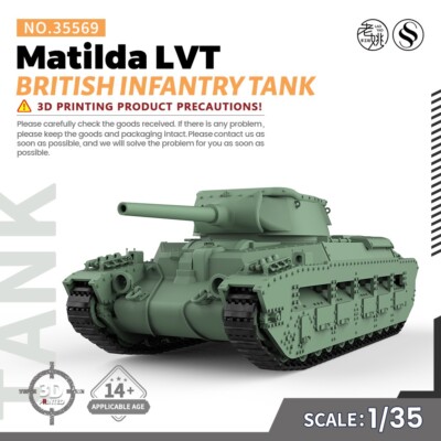 SSMODEL 1/35 Military Model Kit British Matilda LVT Infantry Tank GAMES ...