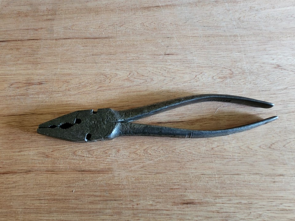 Linesman Pliers 10" Forged Steel Vtg Electricians Tool Unbranded ...