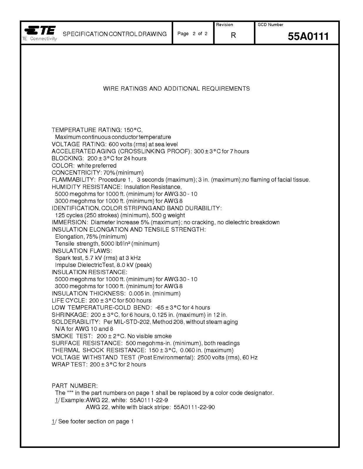 Raychem/TE 55A0111-14-5 #14awg XL-ETFE Spec 55 Hook-Up/Lead Wire Green ...