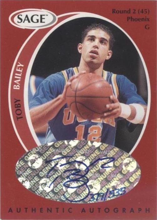 1998 SAGE - Authentic Autograph Toby Bailey #A1 /535 (AU, RC) for sale ...