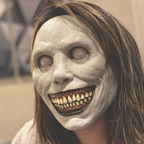 Creepy Scary Latex Mask Halloween Smiling Face Demon Evil Cosplay Party ...